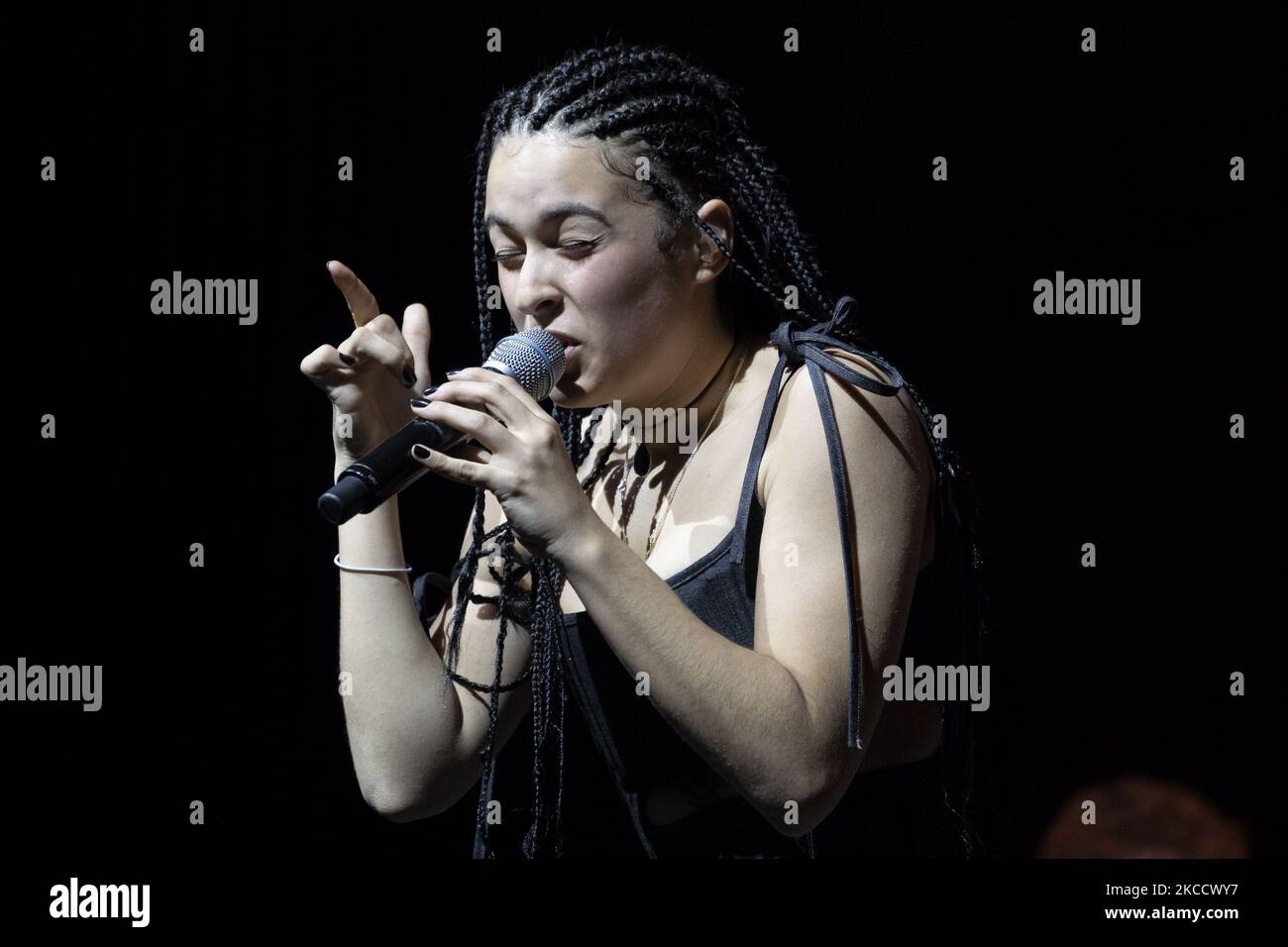 The singer Dora Postigo Bose during the performance at the Conde Duque ...