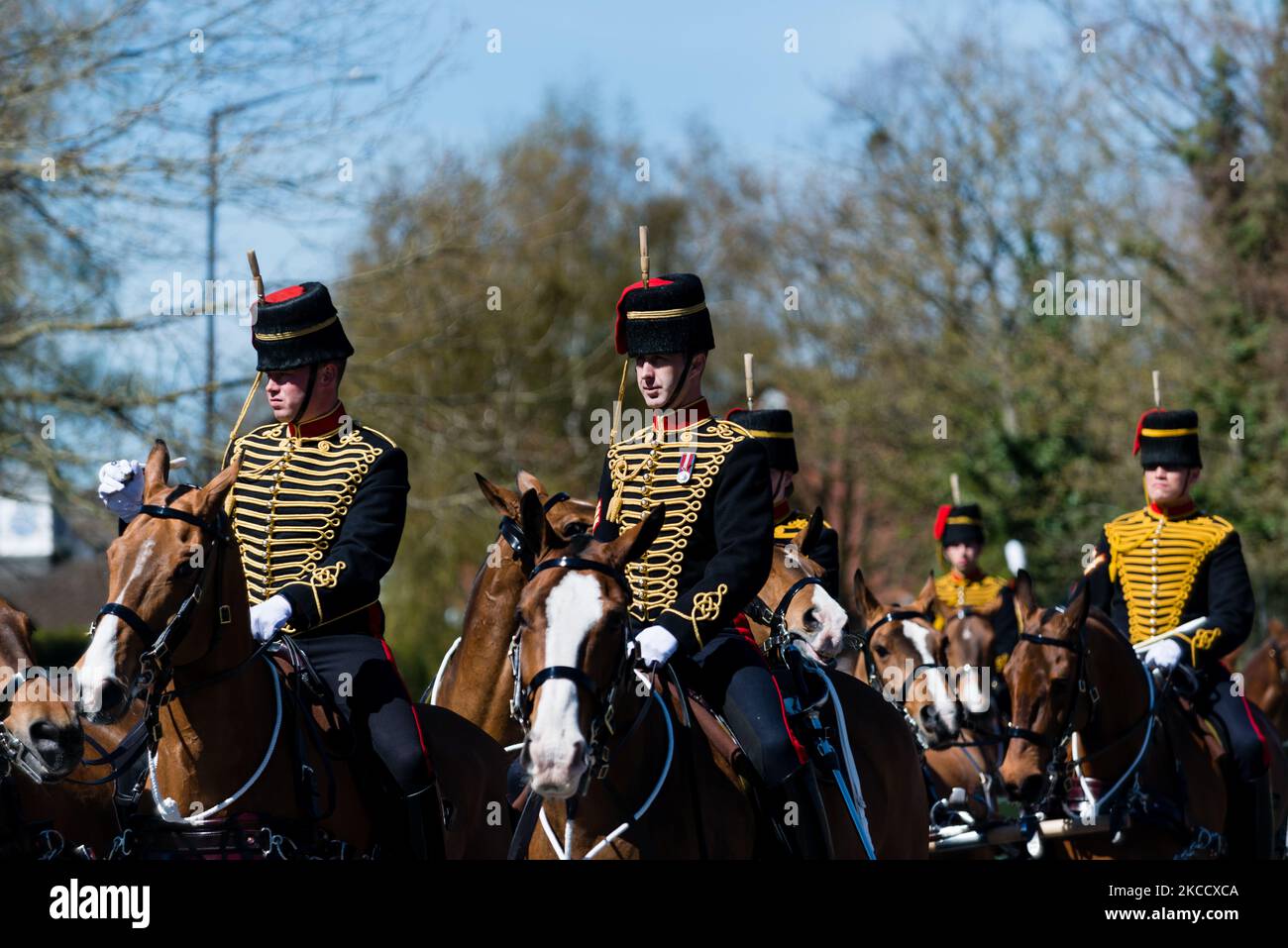 Members of The Kings Troop Royal Horse Artillery are pictured on the ...