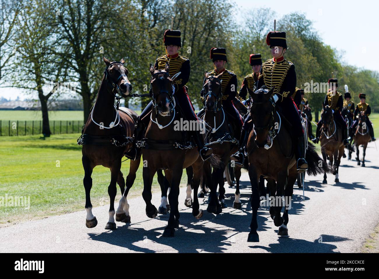 Members of The Kings Troop Royal Horse Artillery are pictured on the ...