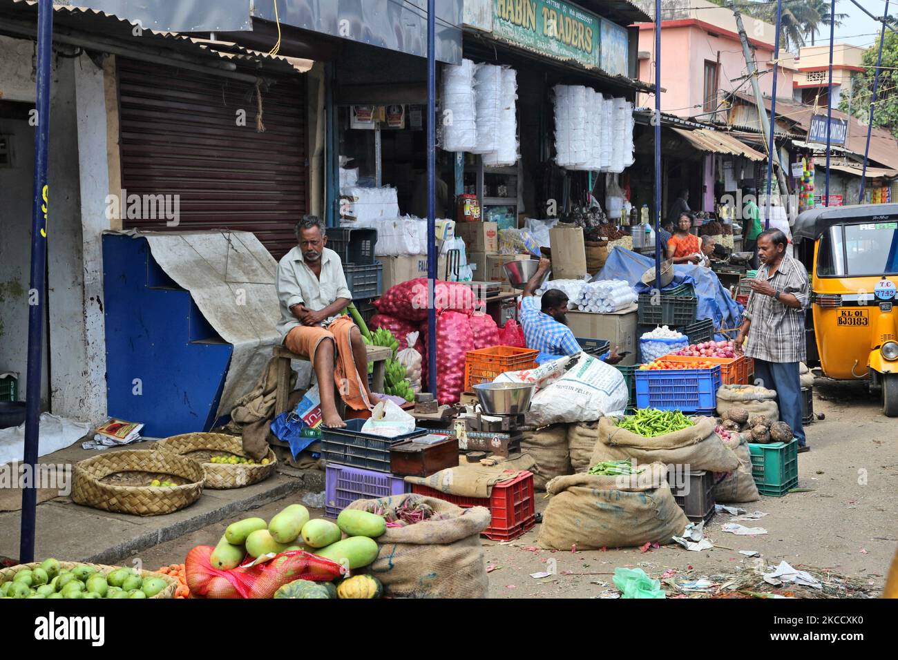 Chalai market trivandrum thiruvananthapuram kerala hi-res stock ...