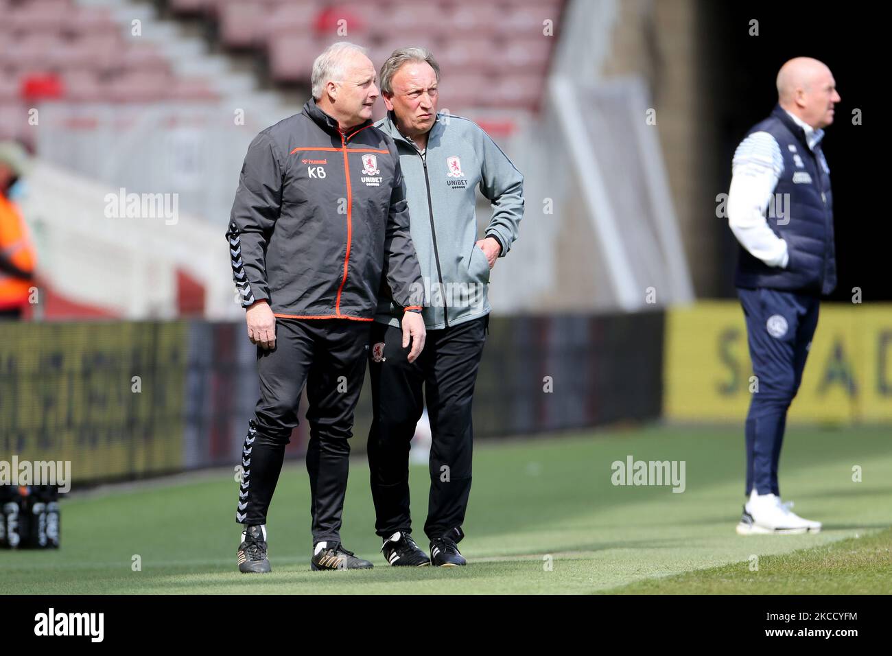 Middesbrough manager Neil Warnock and Kevin Blackwell during the Sky ...