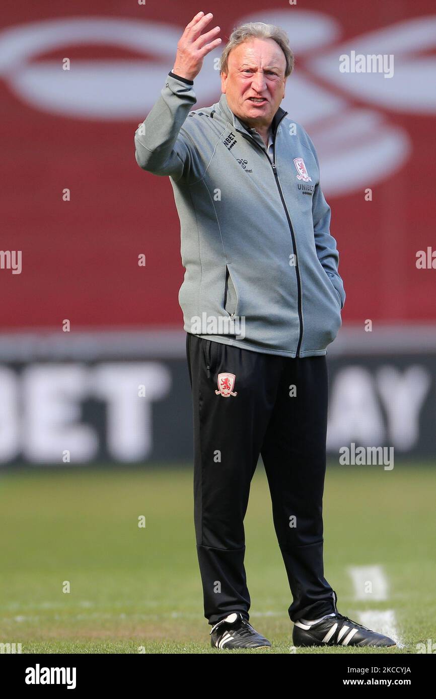 Middesbrough manager Neil Warnock during the Sky Bet Championship match ...