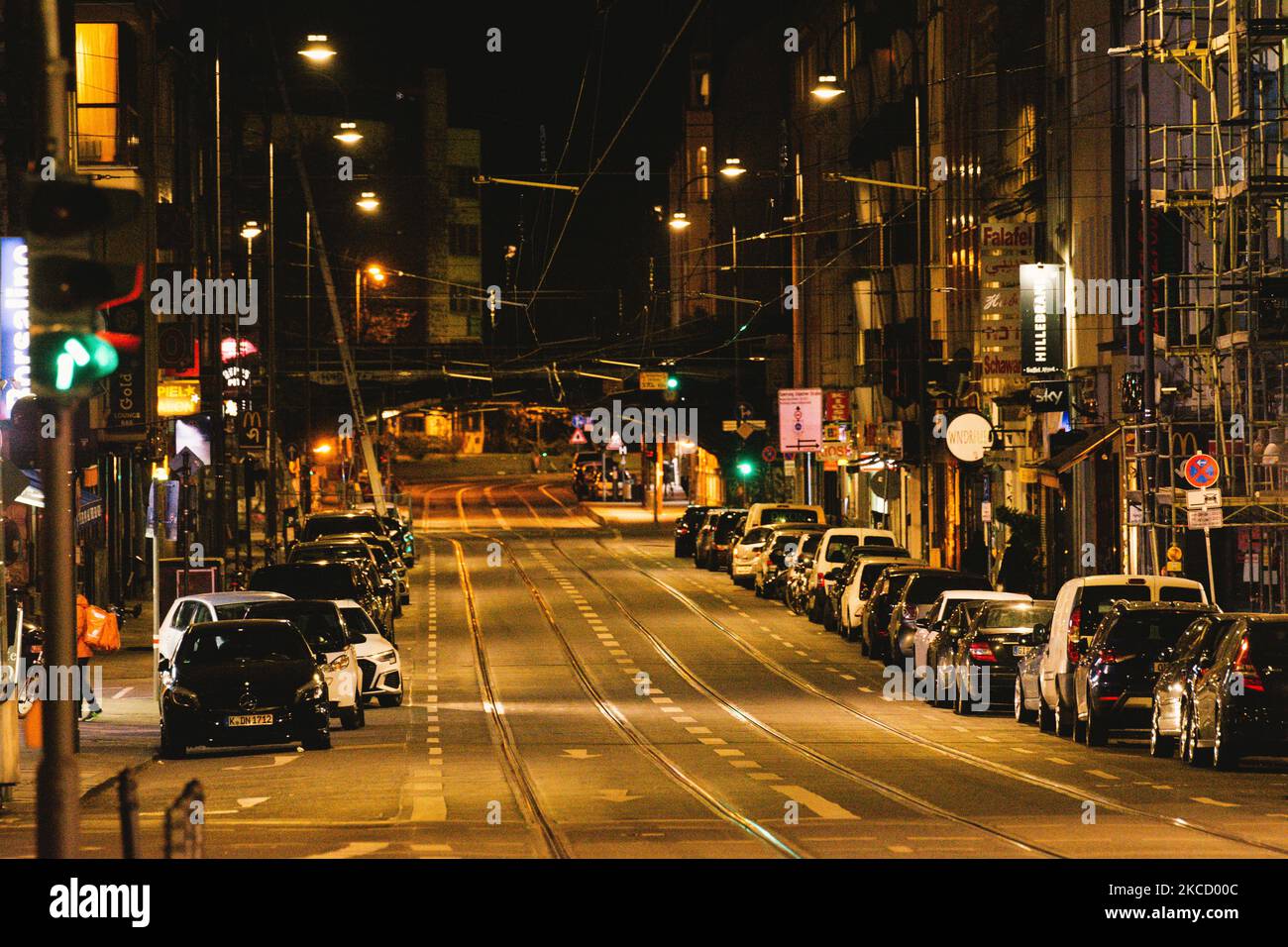 General view of empty street during the new night curfew time in ...