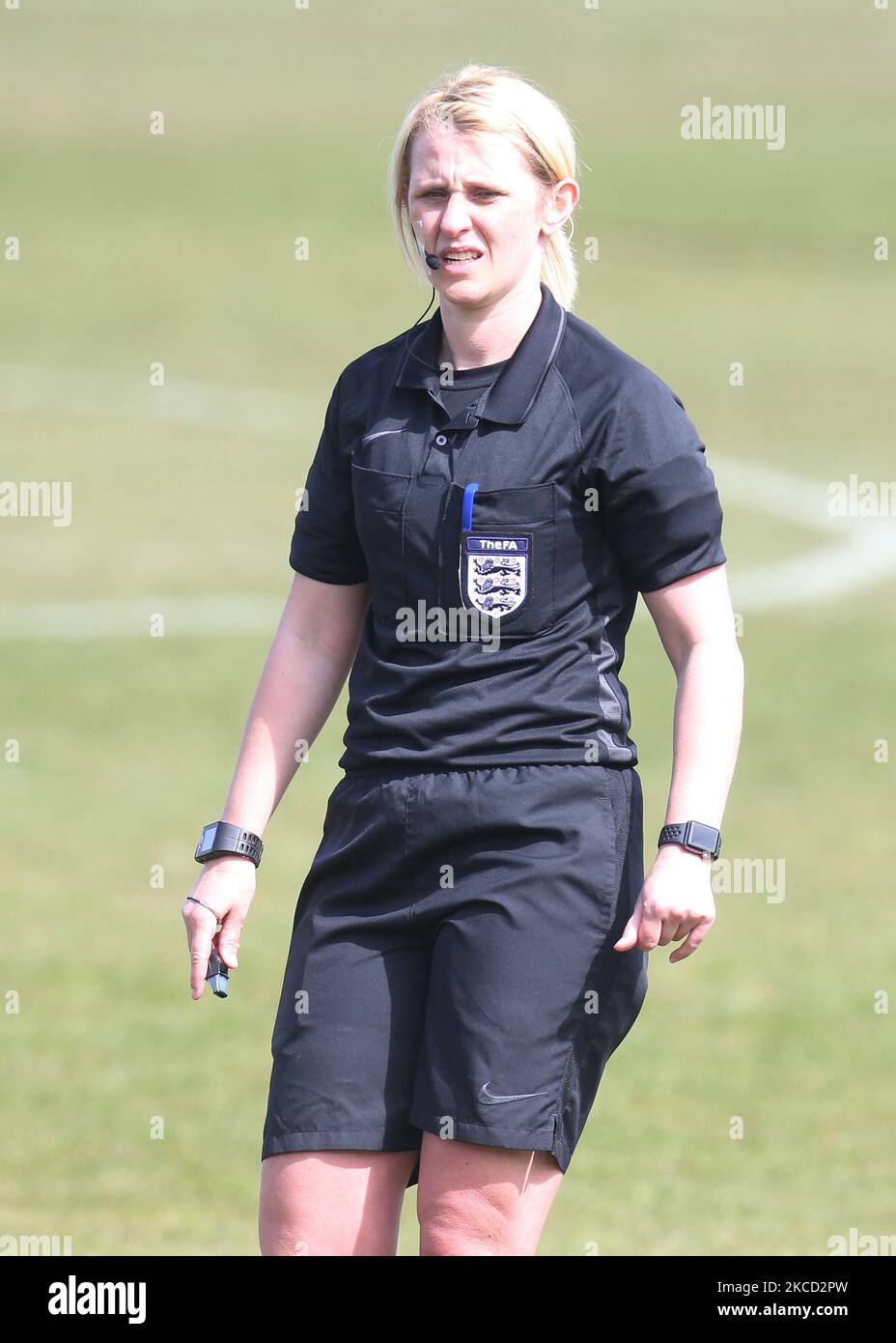 Referee Sarah Garrett during The Vitality Women's FA Cup Fourth Round ...