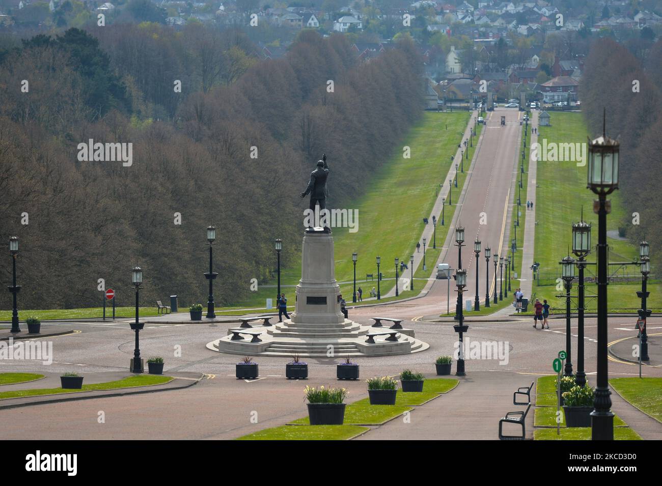 A general view of Edward Carson's Statue in the grounds of Stormont ...
