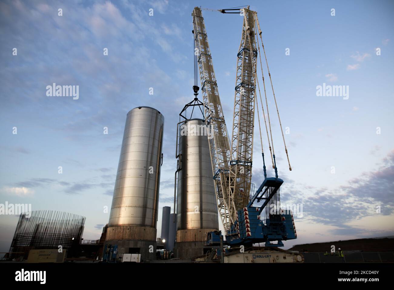GSE tanks number 1 and 2 at the quickly developing SpaceX orbital tank ...