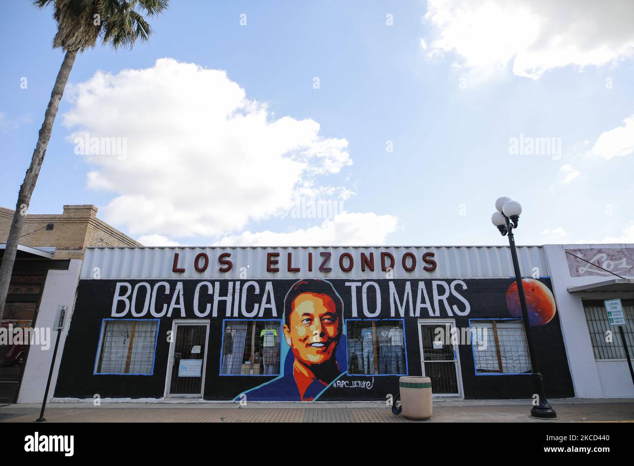 A new mural by artist POPC is seen on the side of a building in ... A new mural by artist POPC is seen on the side of a building in ...