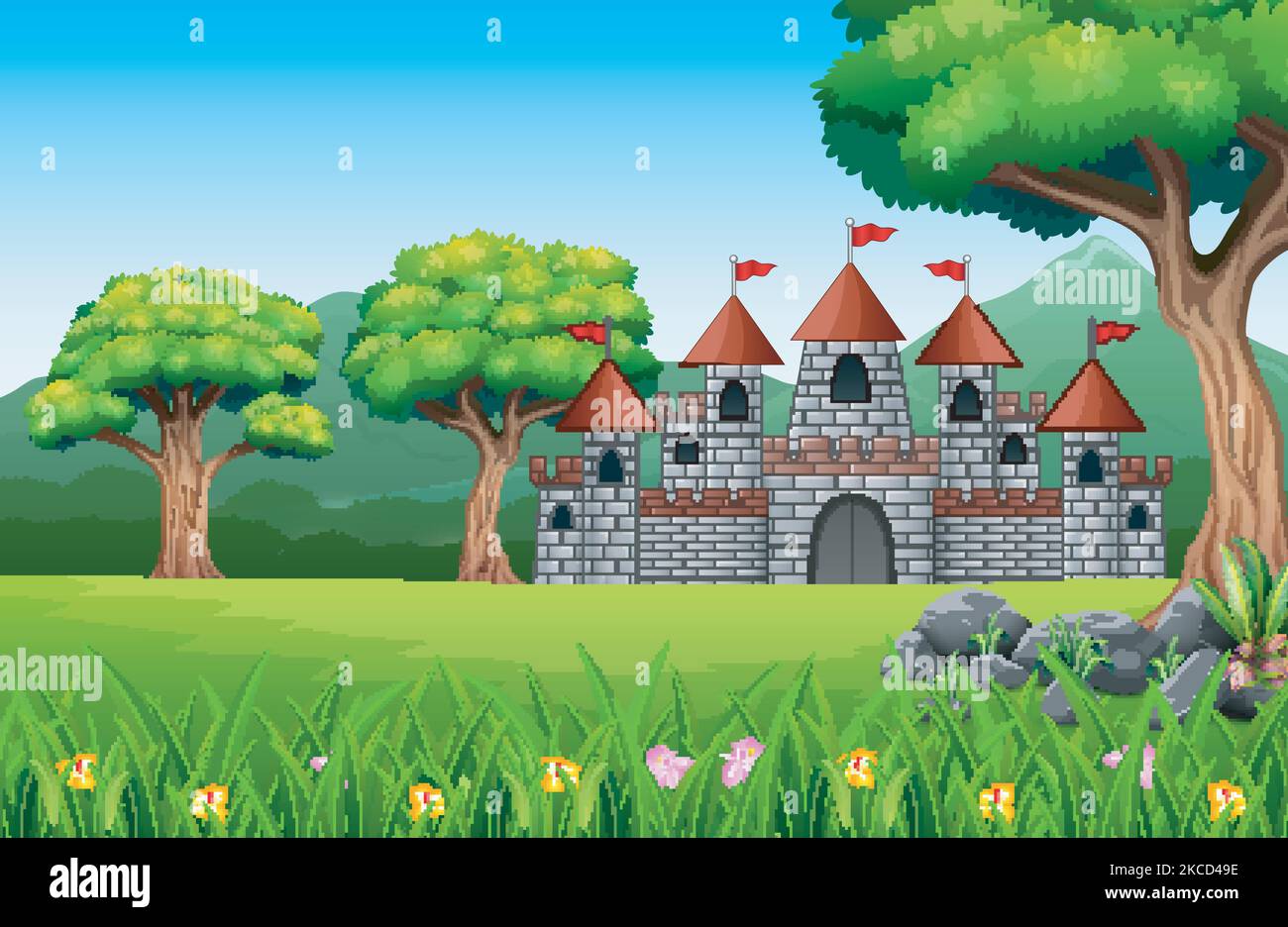 Hill with a fort Stock Vector Images - Alamy