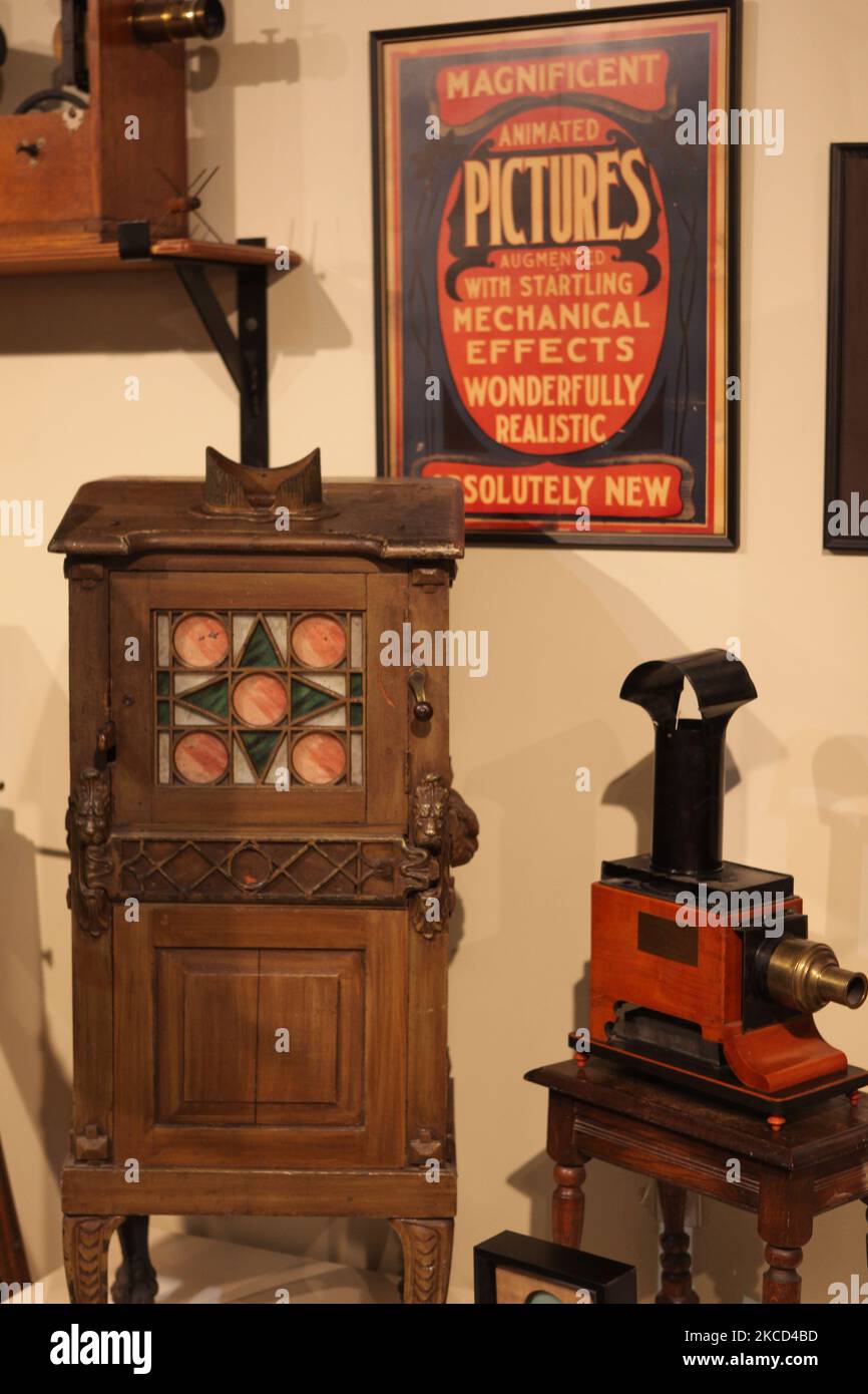 Edison Projecting Kinetoscope and other film equipment on display at ...