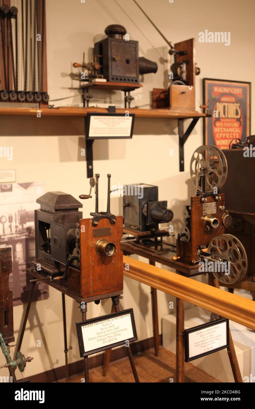 Edison Projecting Kinetoscope and other film equipment on display at ...