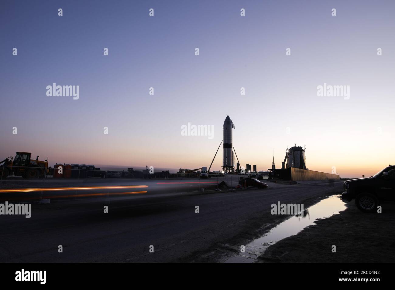 Starship SN15 is prepared for static fire and launch at SpaceX's South ...