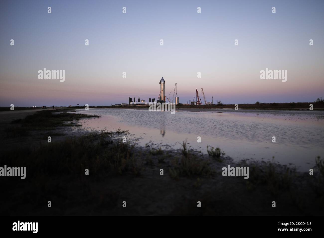 Starship SN15 is prepared for static fire and launch at SpaceX's South ...
