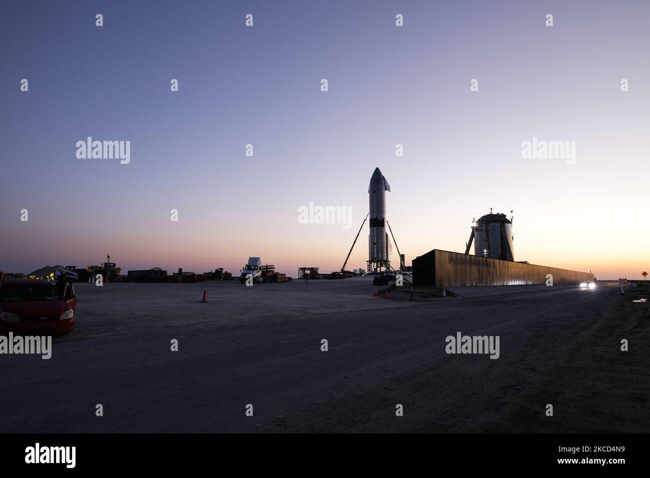Starship SN15 is prepared for static fire and launch at SpaceX's South ...