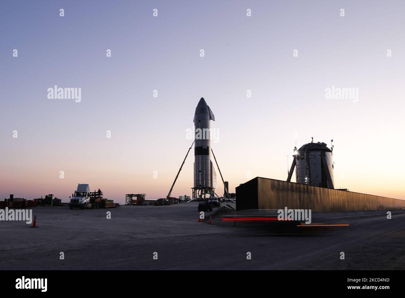 Starship SN15 is prepared for static fire and launch at SpaceX's South ...