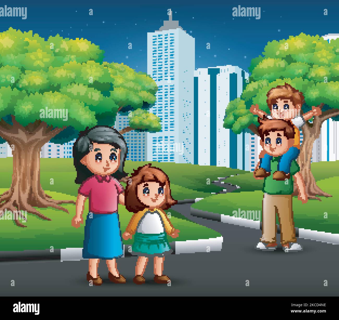 Family sightseeing city Stock Vector Images - Alamy