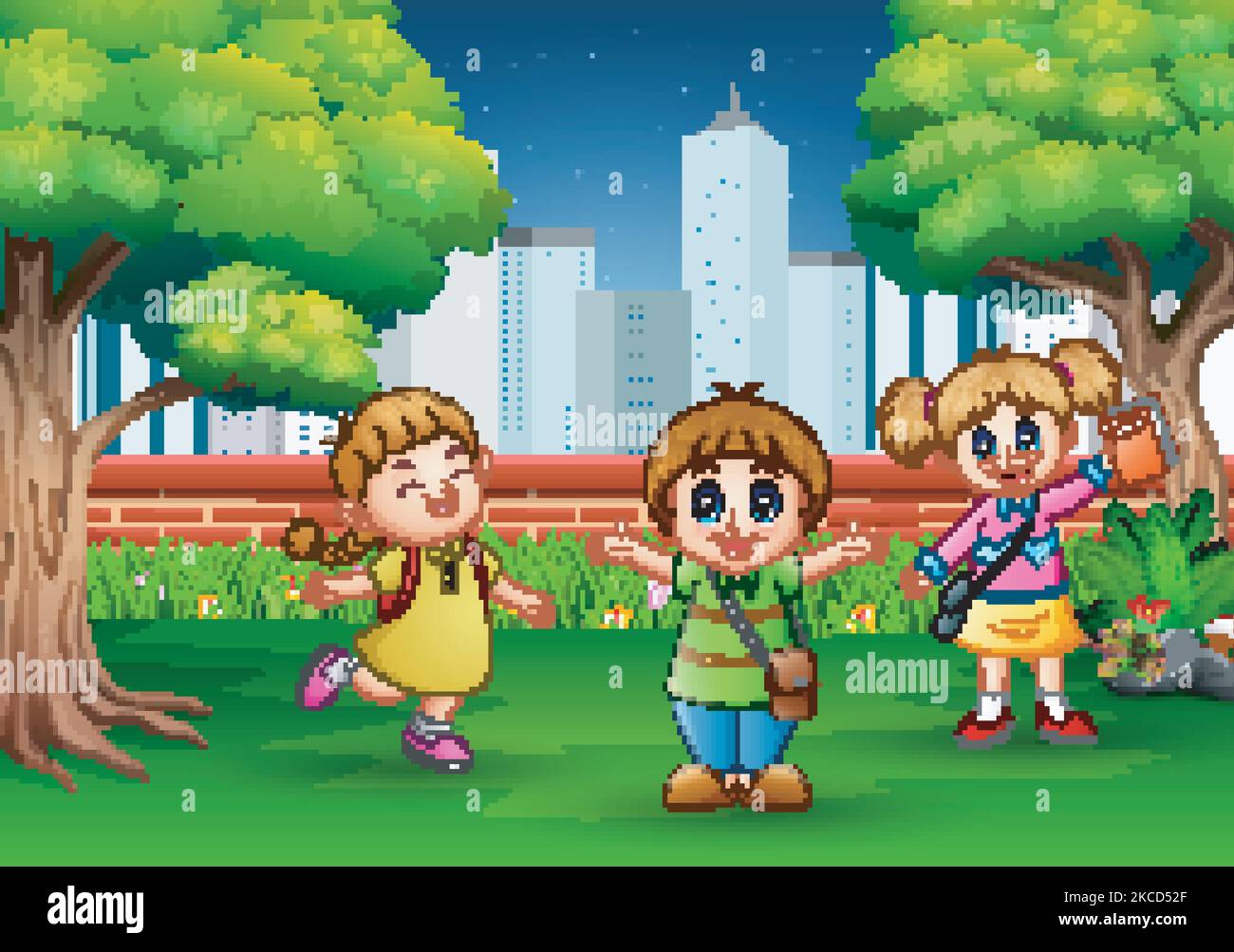 Brick wall background children Stock Vector Images - Alamy