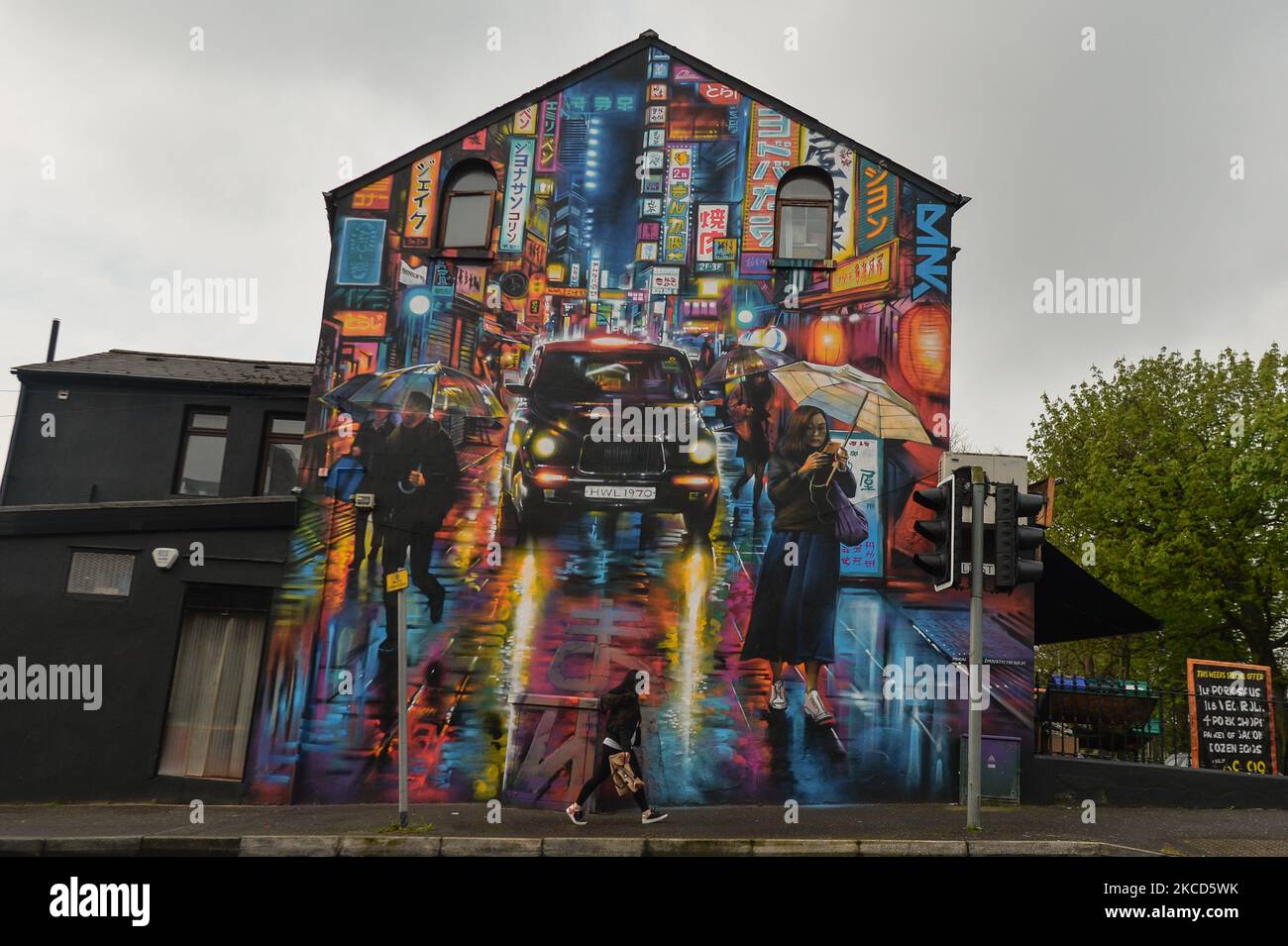 A colorful mural ‘Night Taxi’ by graffiti artist Dan Kitchener seen on ...