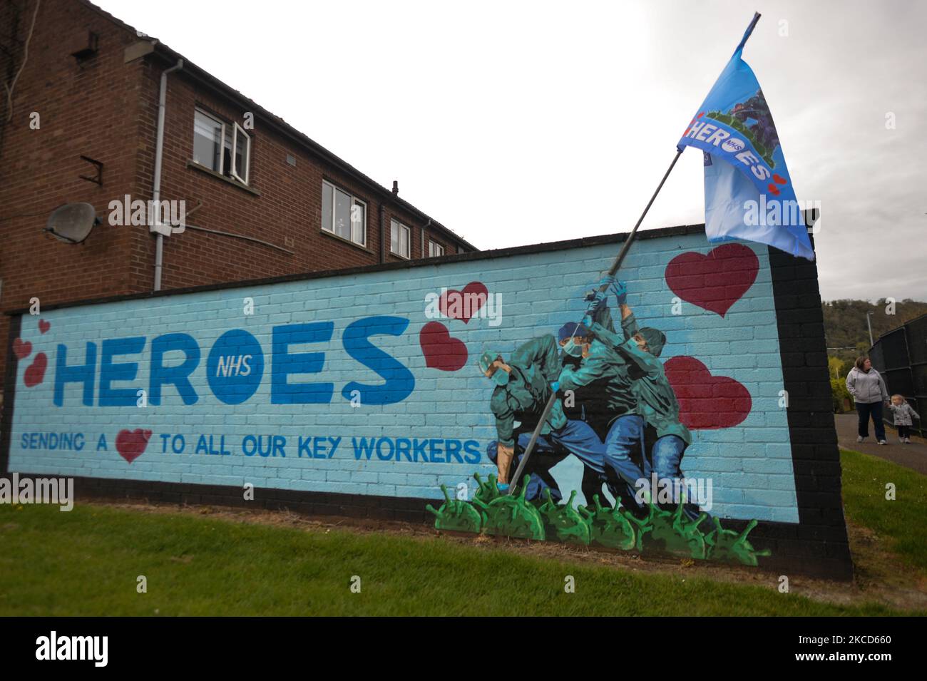 Iwo jima memorial inspired nhs heroes mural hi-res stock photography ...