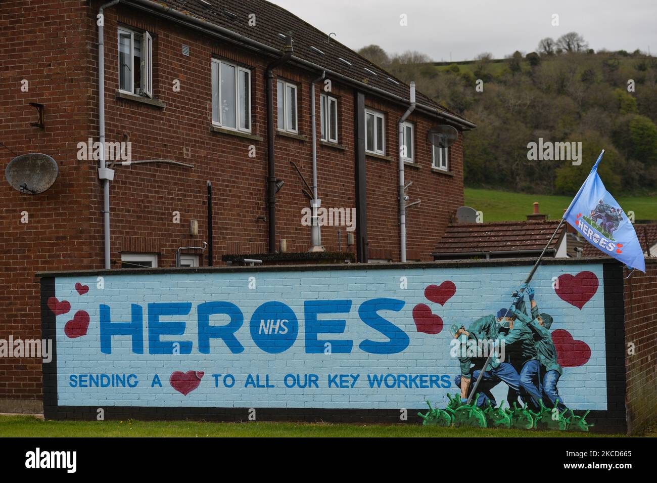 Iwo jima memorial inspired nhs heroes mural hi-res stock photography ...