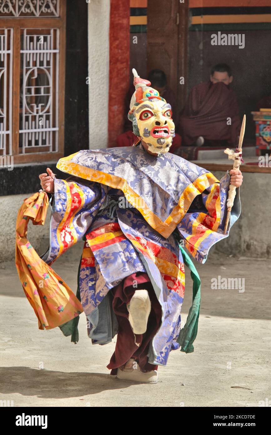Buddhist monks perform ancient sacred dances during the Lamayuru Masked ...