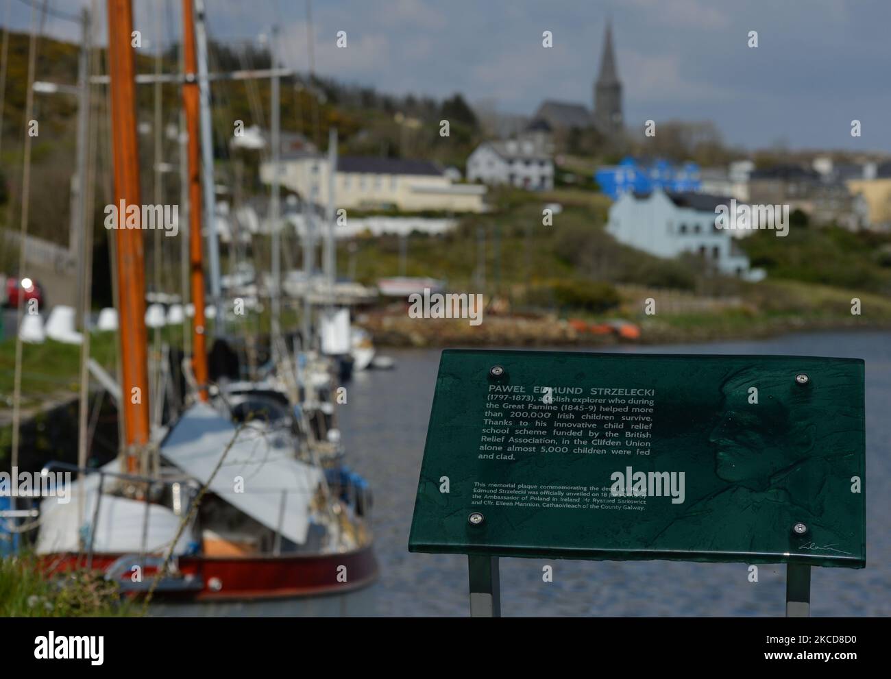 A plaque commemorating Pawel Edmund Strzelecki, a Polish explorer who ...