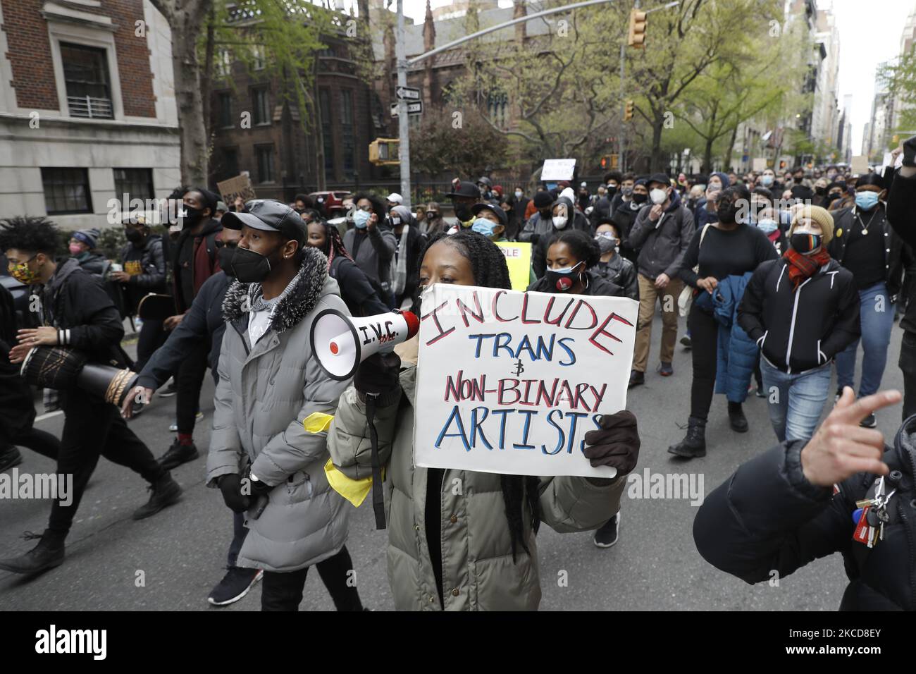 Demonstrators march through the streets against racism and inequality ...