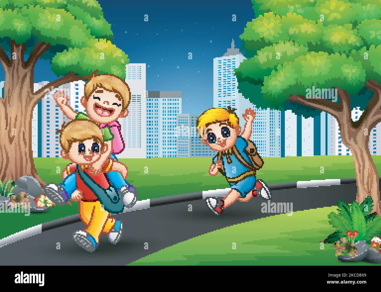 View park walking path Stock Vector Images - Alamy