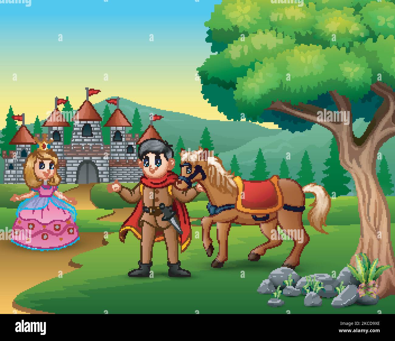 Boy enjoying a castle Stock Vector Images - Alamy