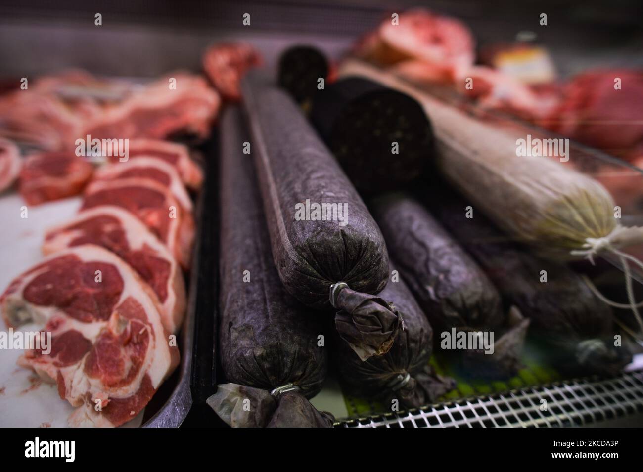 Speciality produce on display inside the Moran Family Butchers in ...