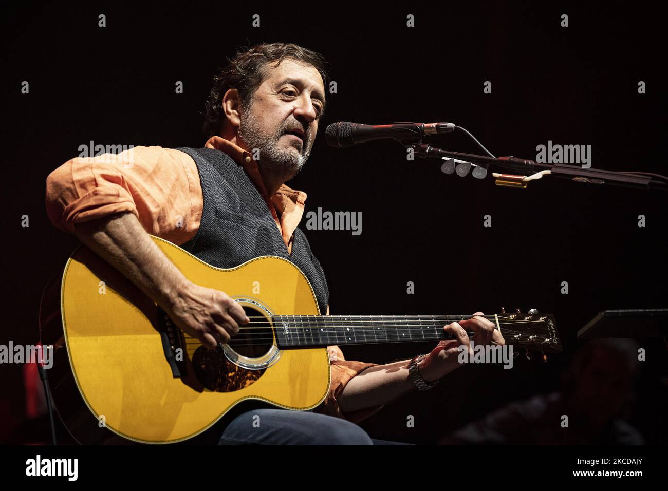 Portuguese singer Rui Veloso participates in the first concert, after ...