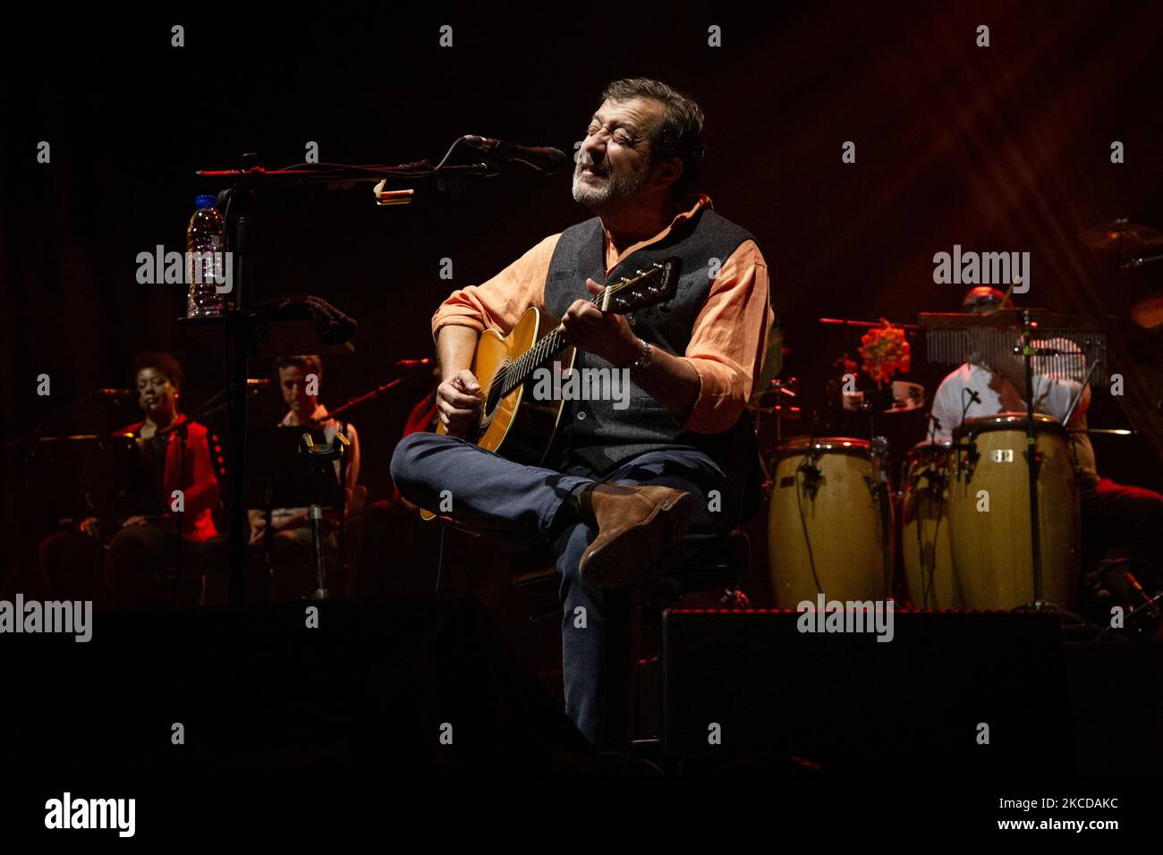 Portuguese singer Rui Veloso participates in the first concert, after ...