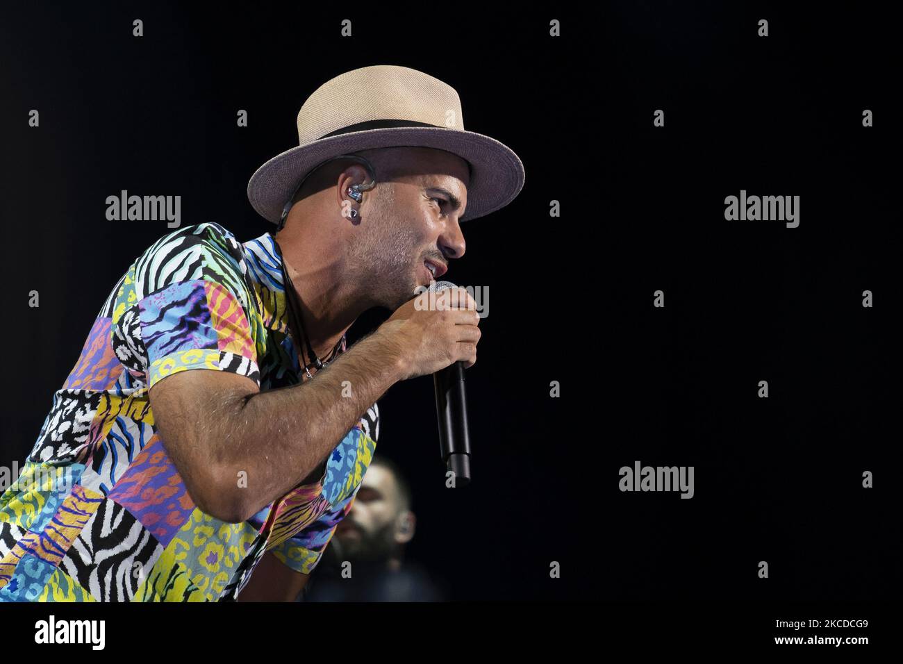 The singer Ivan Torres of the group Efecto Pasillo during the ...