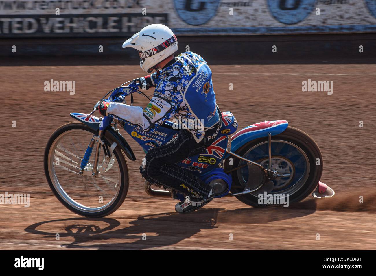Belle Vue Colts’ rider Benji Compton does some practice laps at his new ...