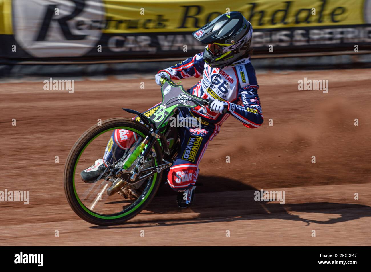 British Champion and Belle Vue Aces’ rider, Charles Wright gets in some ...