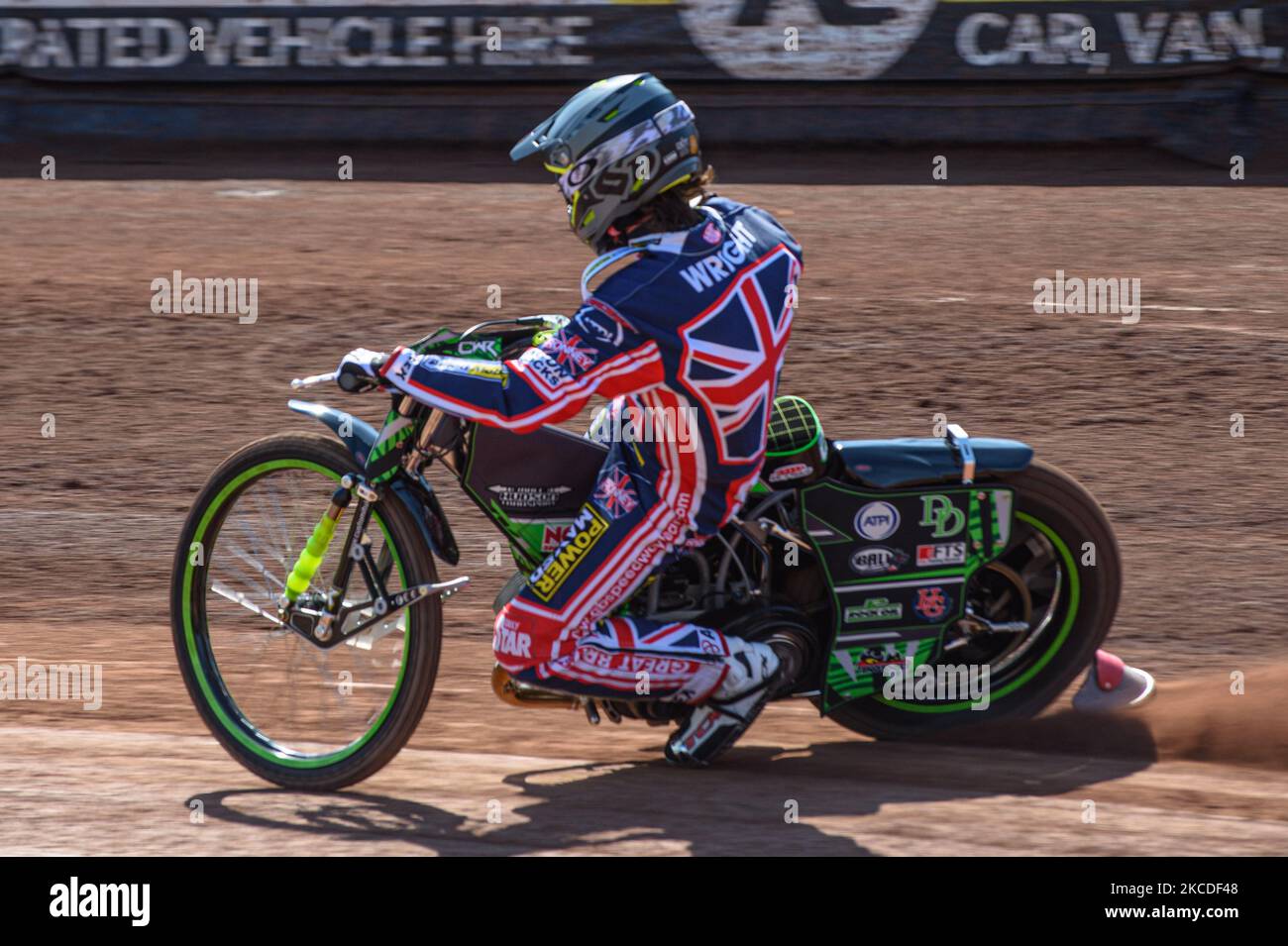 British Champion and Belle Vue Aces’ rider, Charles Wright gets in some ...