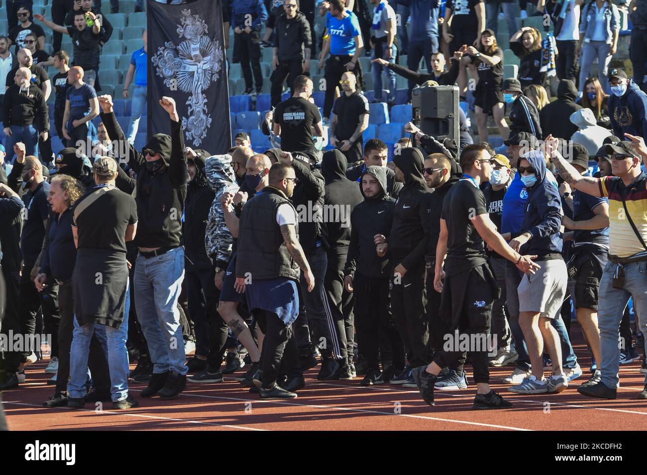 Levski Sofia fans invaded the pitch angry of they players, during ...