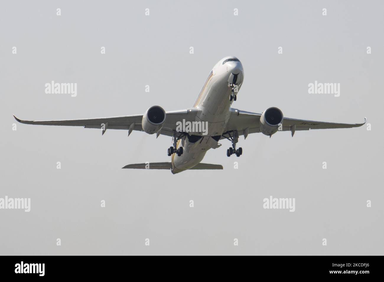 Singapore Airlines Airbus A350-900 aircraft as seen departing and ...