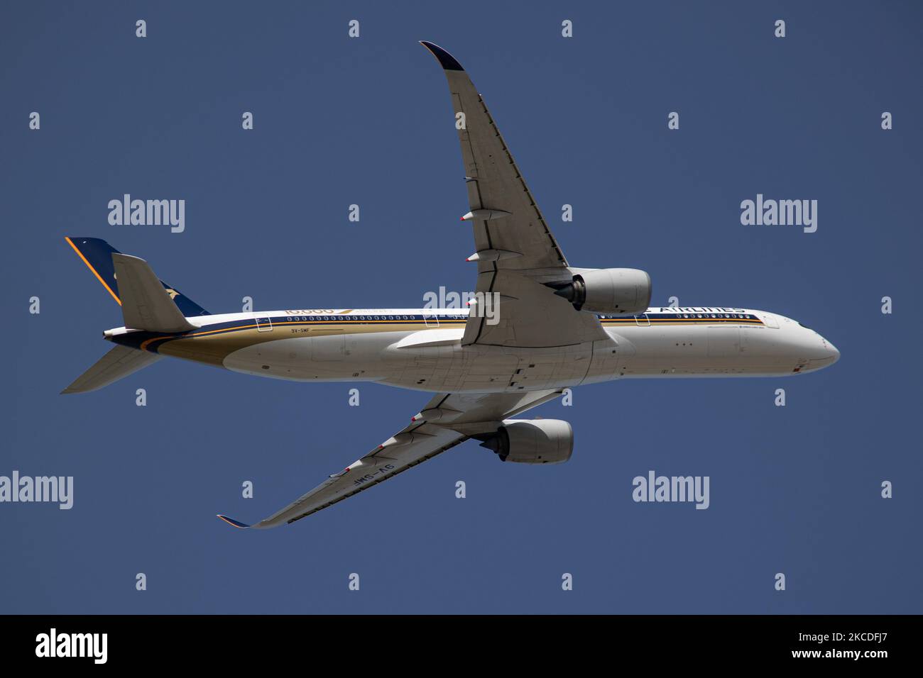 Singapore Airlines Airbus A350-900 aircraft as seen departing and ...