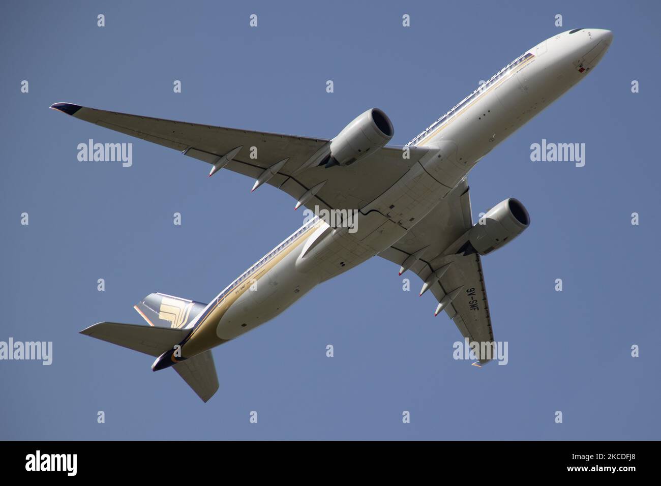 Singapore Airlines Airbus A350-900 aircraft as seen departing and ...