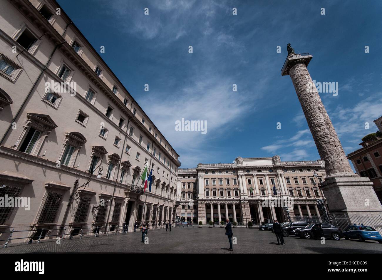 A view of Palazzo Chigi, seat of the Italian Government, during the ...