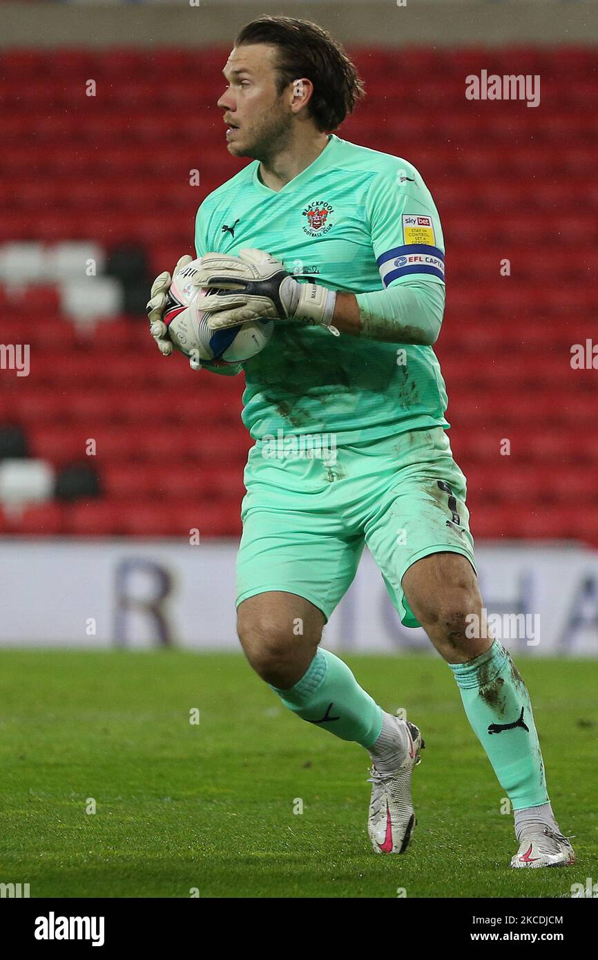 Chris Maxwell of Blackpool during the Sky Bet League 1 match between ...