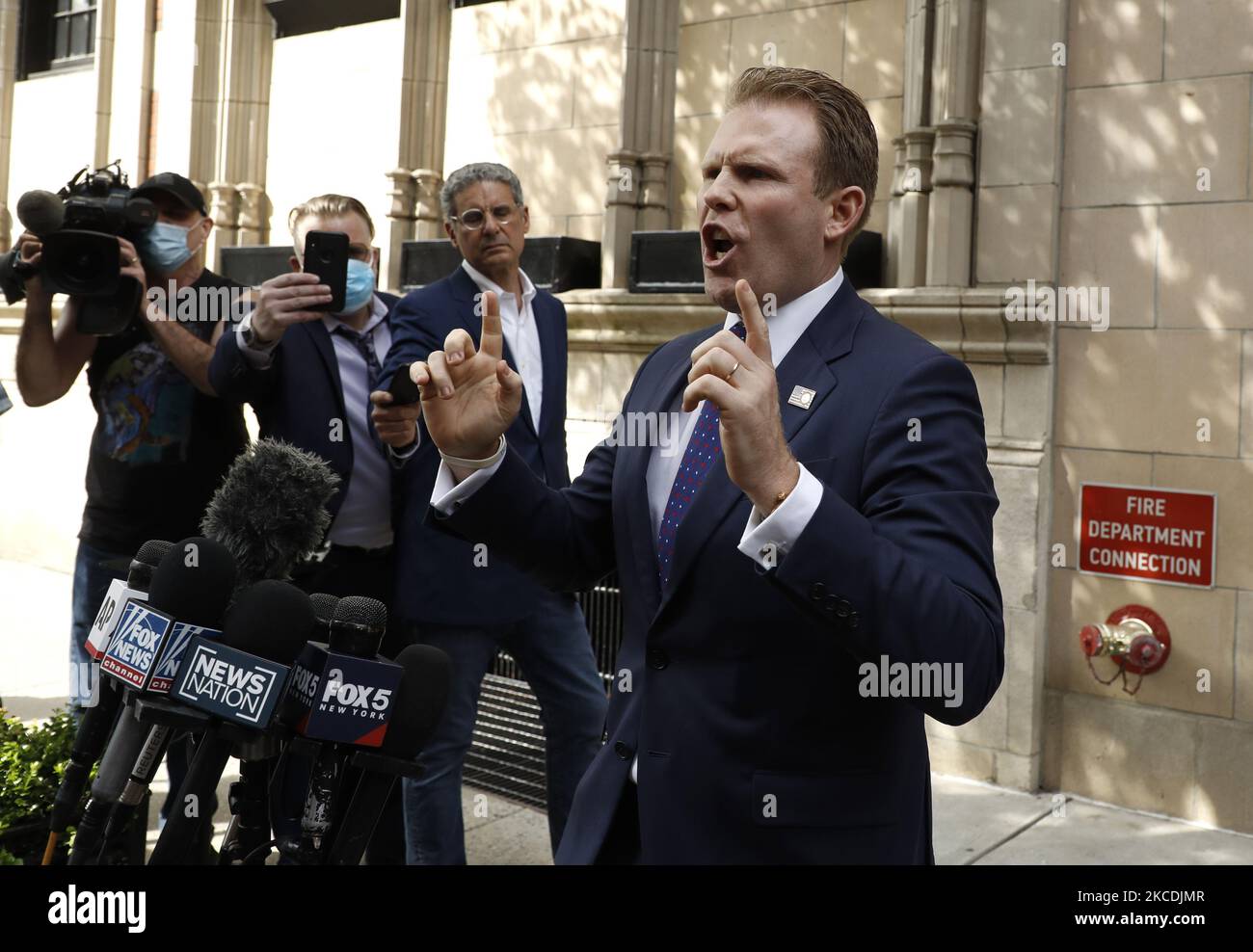 Andrew Giuliani holds a press conference following a federal search ...