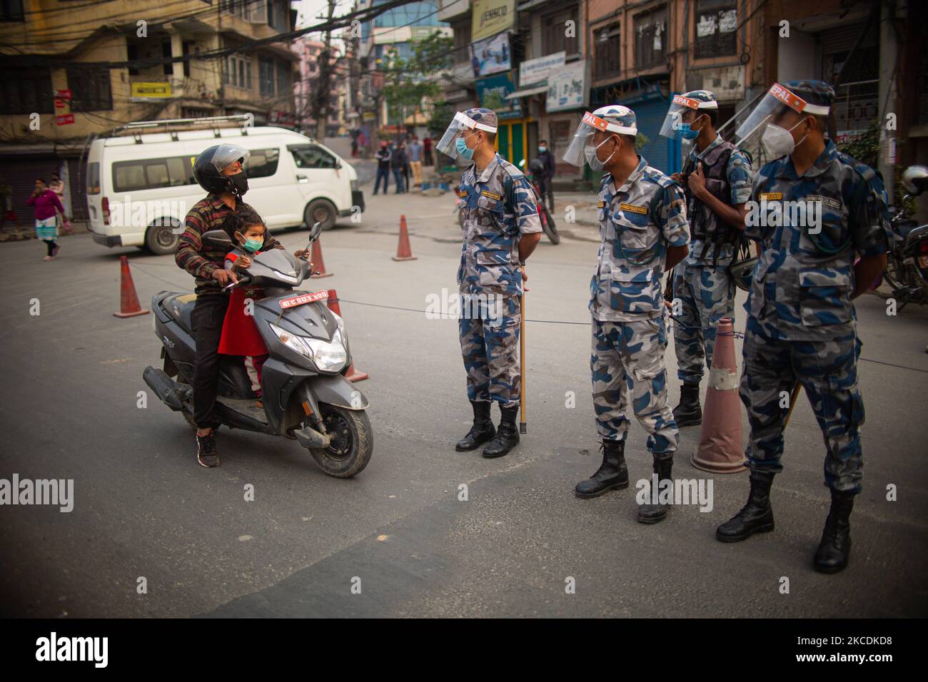 Nepalese police check motorists hi-res stock photography and images - Alamy
