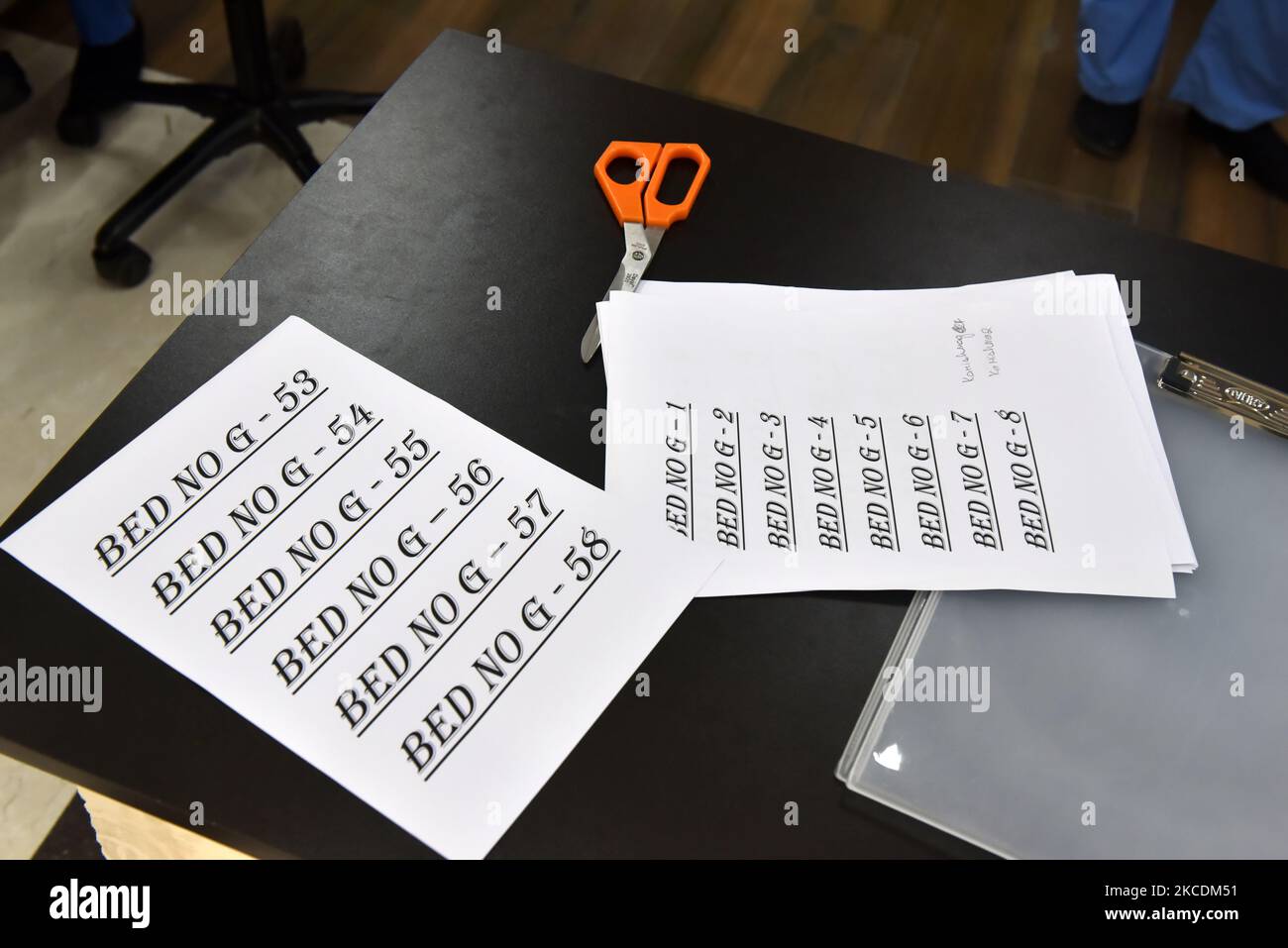 Printed bed numbers can be seen for newly installed beds in Kishore ...