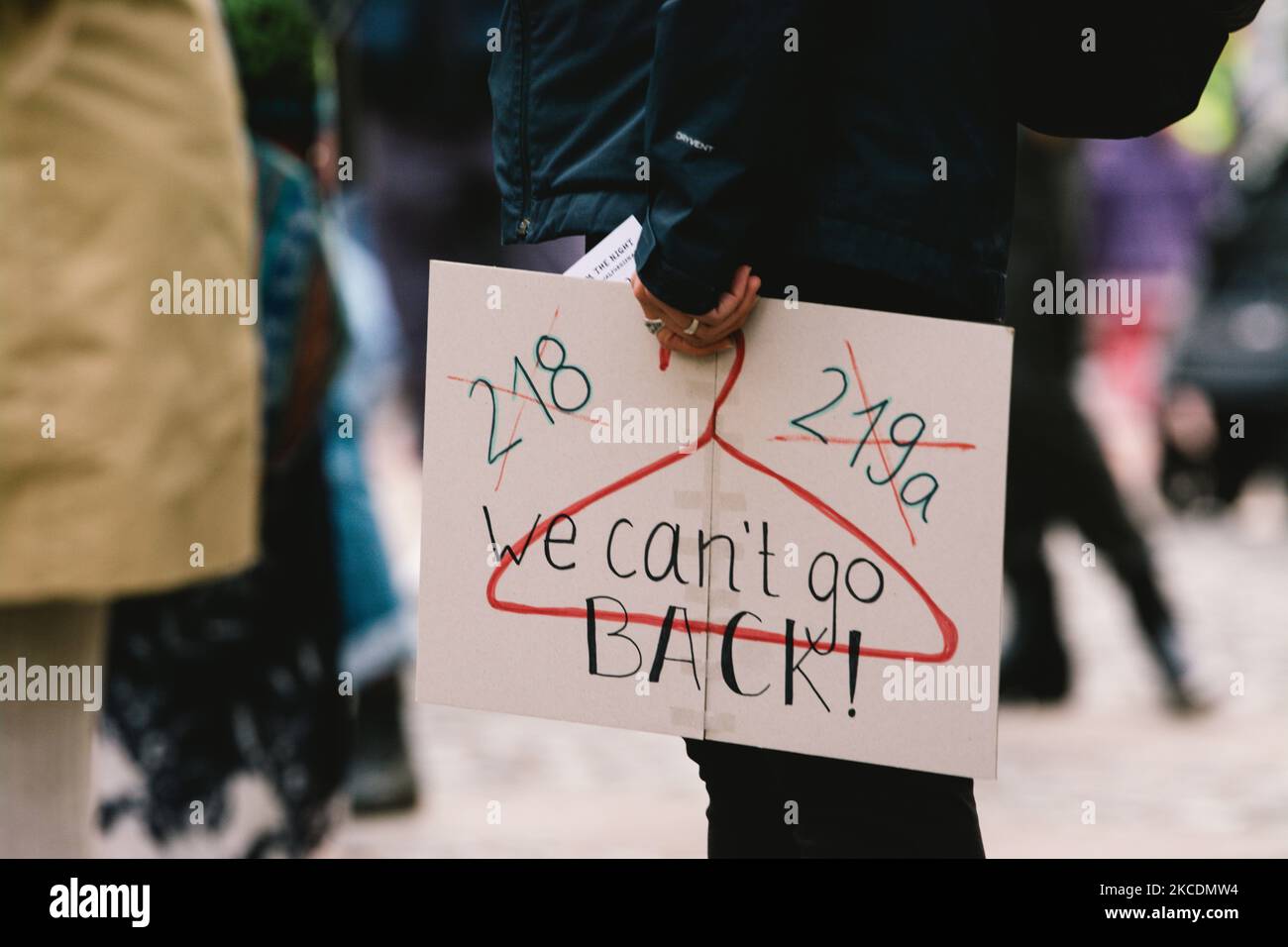 sign of " no German criminal code 218 and 219a" is seen during the ...