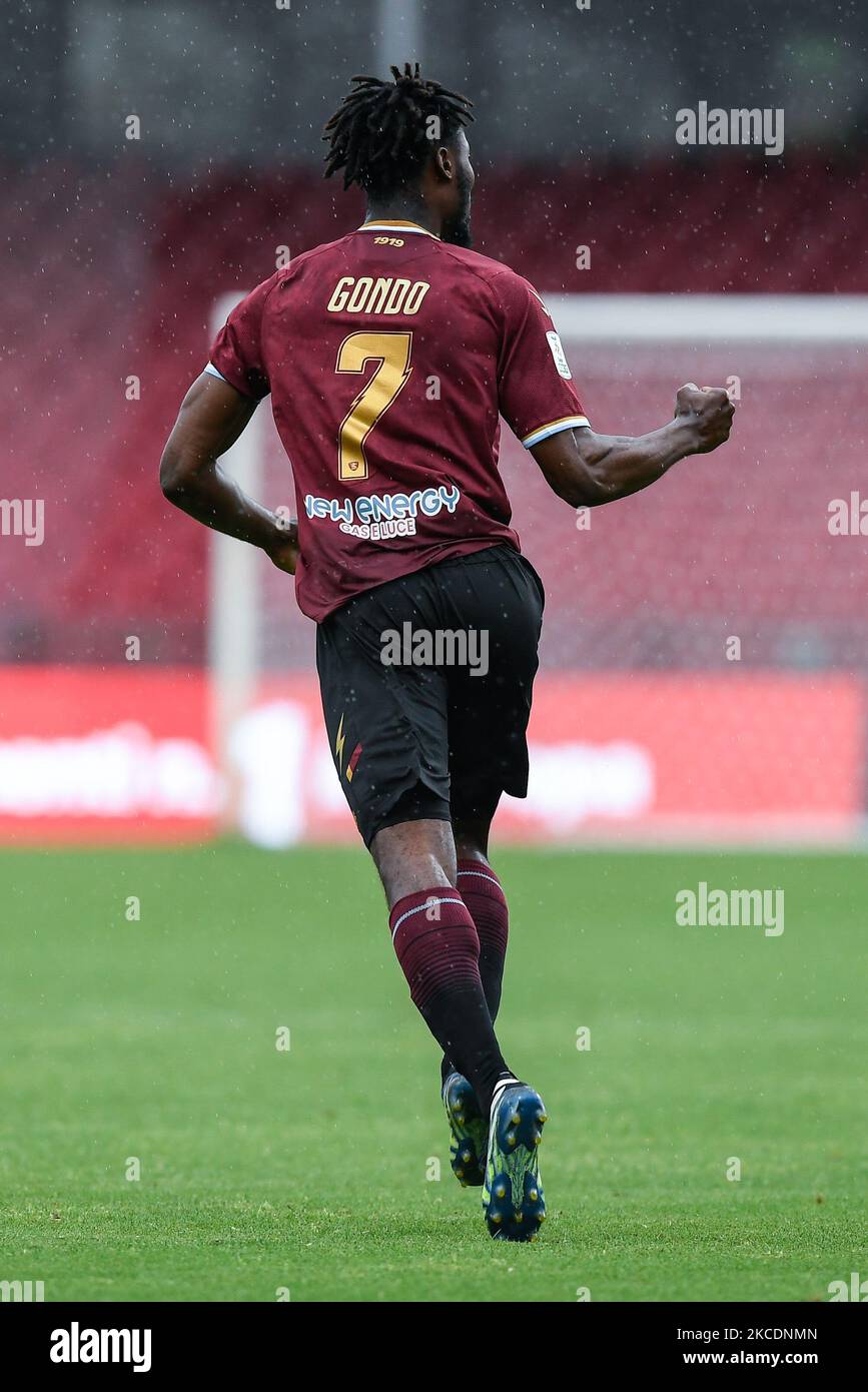 Cedric Gondo of US Salernitana 1919 celebrates after scoring first goal ...