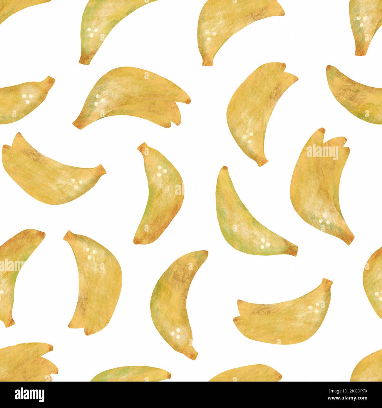 Seamless pattern with textured cut out illustration of banana in modern ...