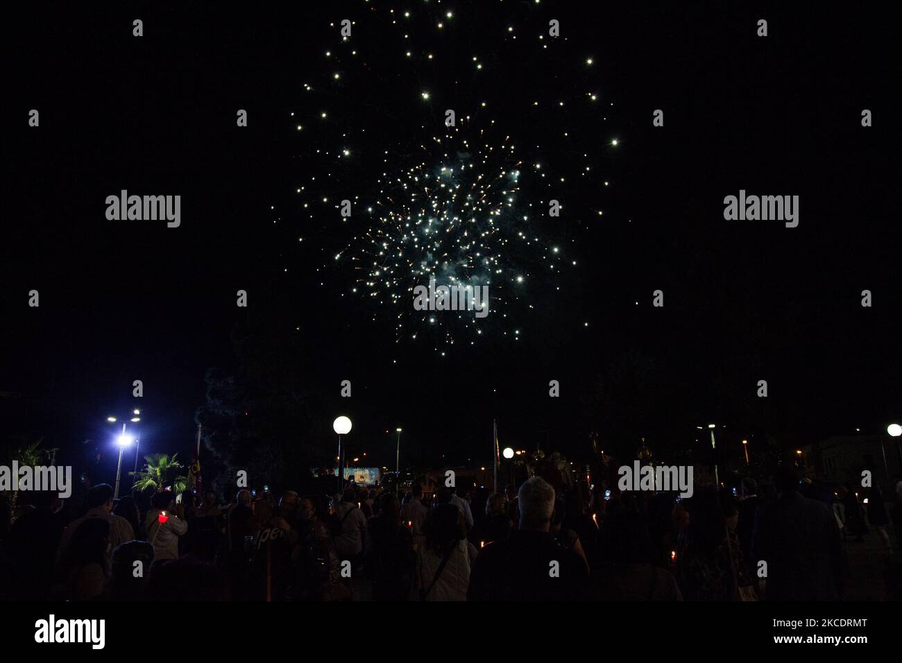 Fireworks during Jesus resurrection ceremony in St Nicholaos Church of ...