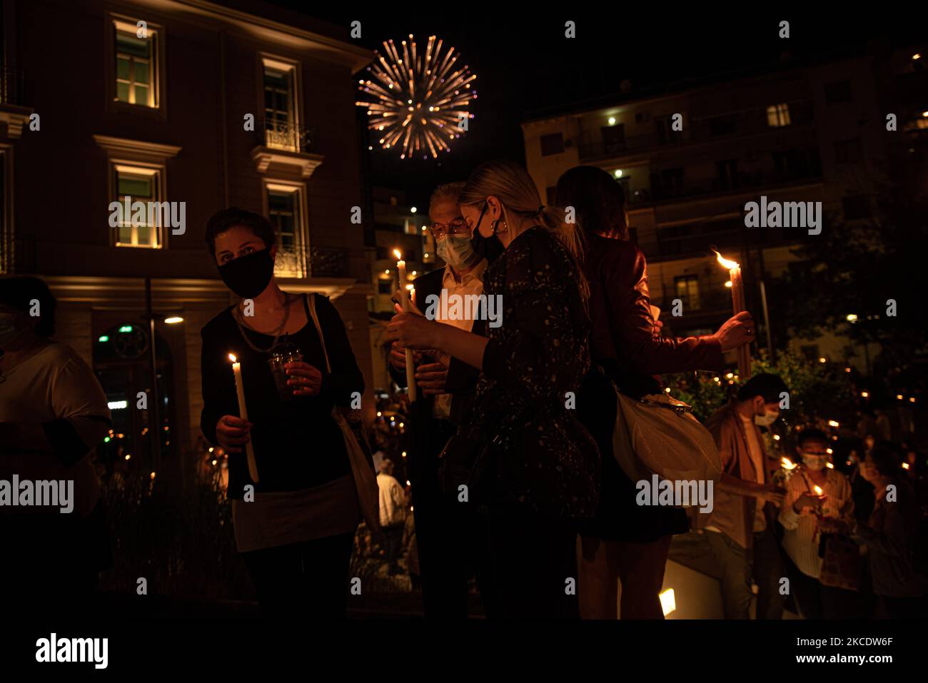 A family celebrating the resurrection of Jesus with fireworks in the ...