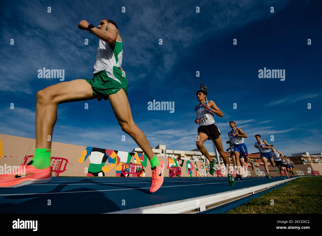 Athletes during the 10,000 meters race at the National Championships in ...